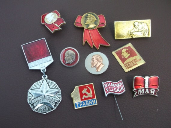 Soviet Propaganda Pins. Old Communist Pin. Vintage En… - Gem