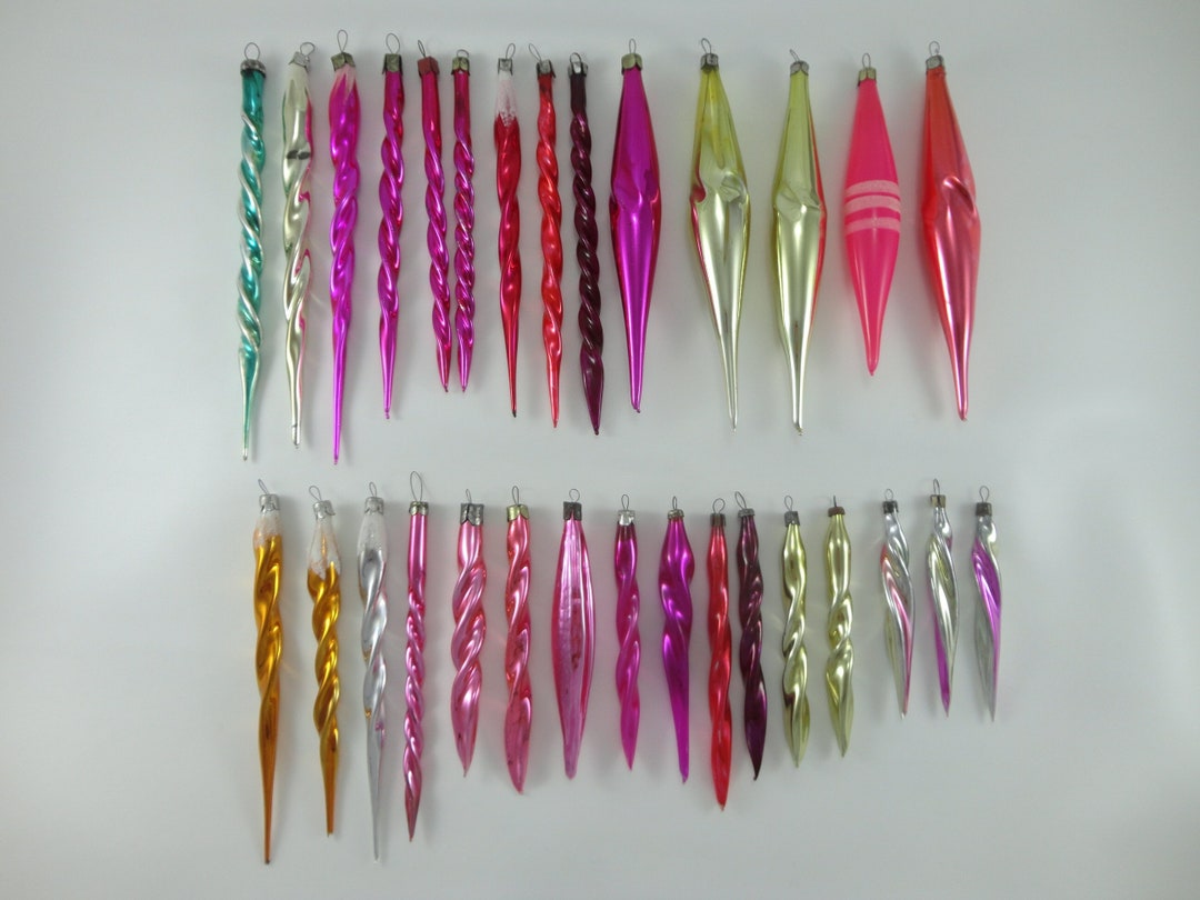 Long and Short Icicles. Multicolored Icicles. Twisted Icicles. Glass ...