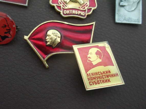 Soviet Vintage Communist Pins. Enameled Badge. Lenin … - Gem