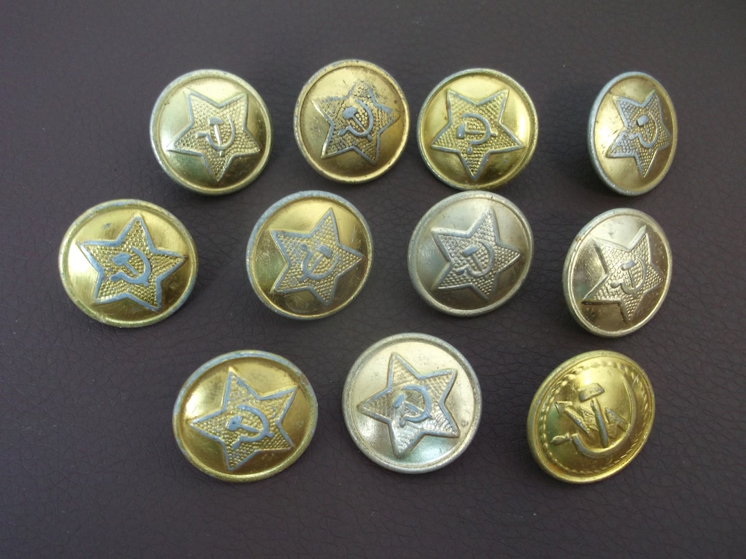 Set of 12 Buttons of Soviet Army Uniform. Hammer and Sickle - Etsy