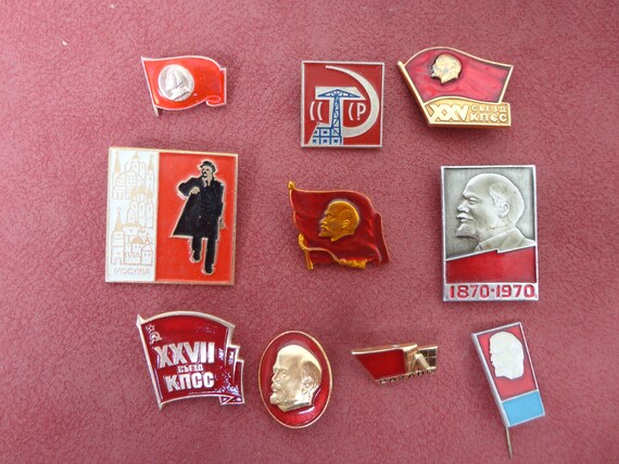 Soviet Propaganda Pins. Old Communist Pin. Vintage En… - Gem