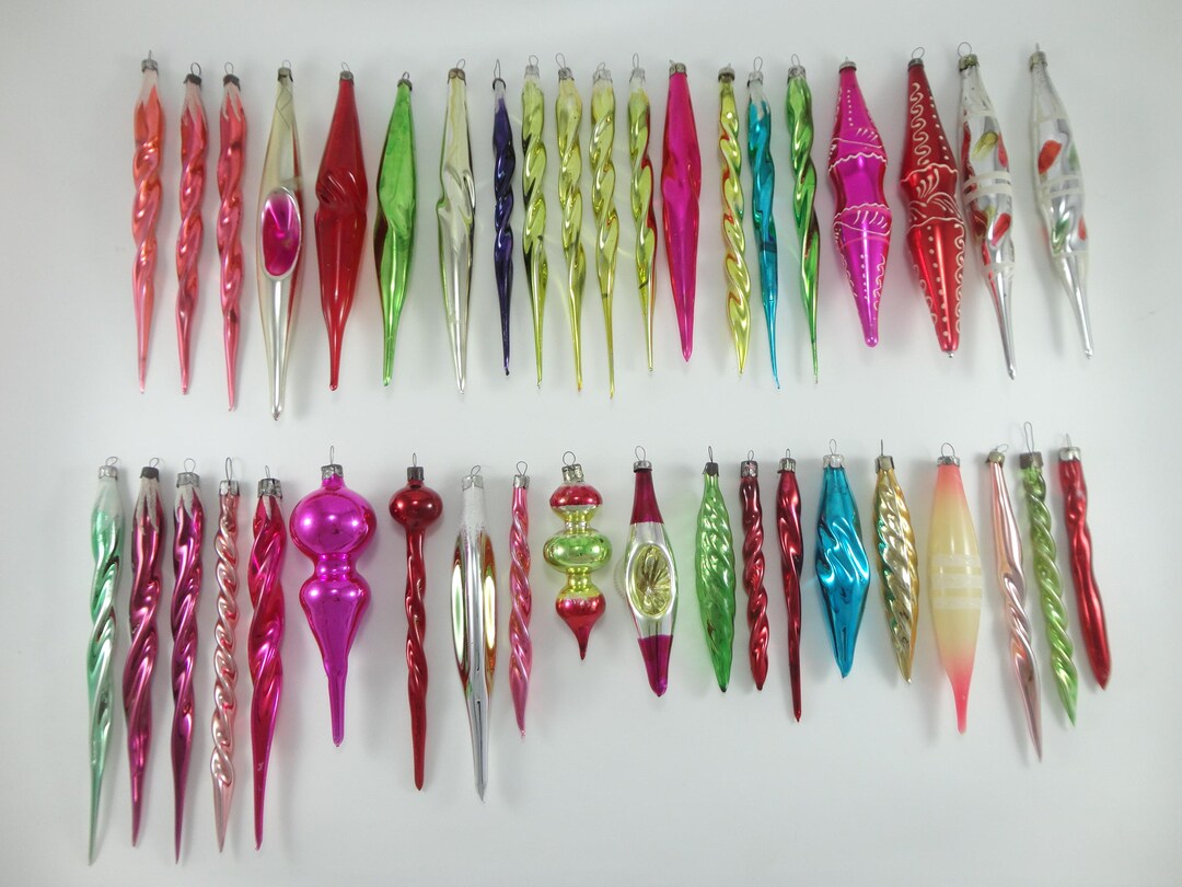 Glass Icicles. Colorful Icicles for Festive Mood. Icicle Spotlight ...
