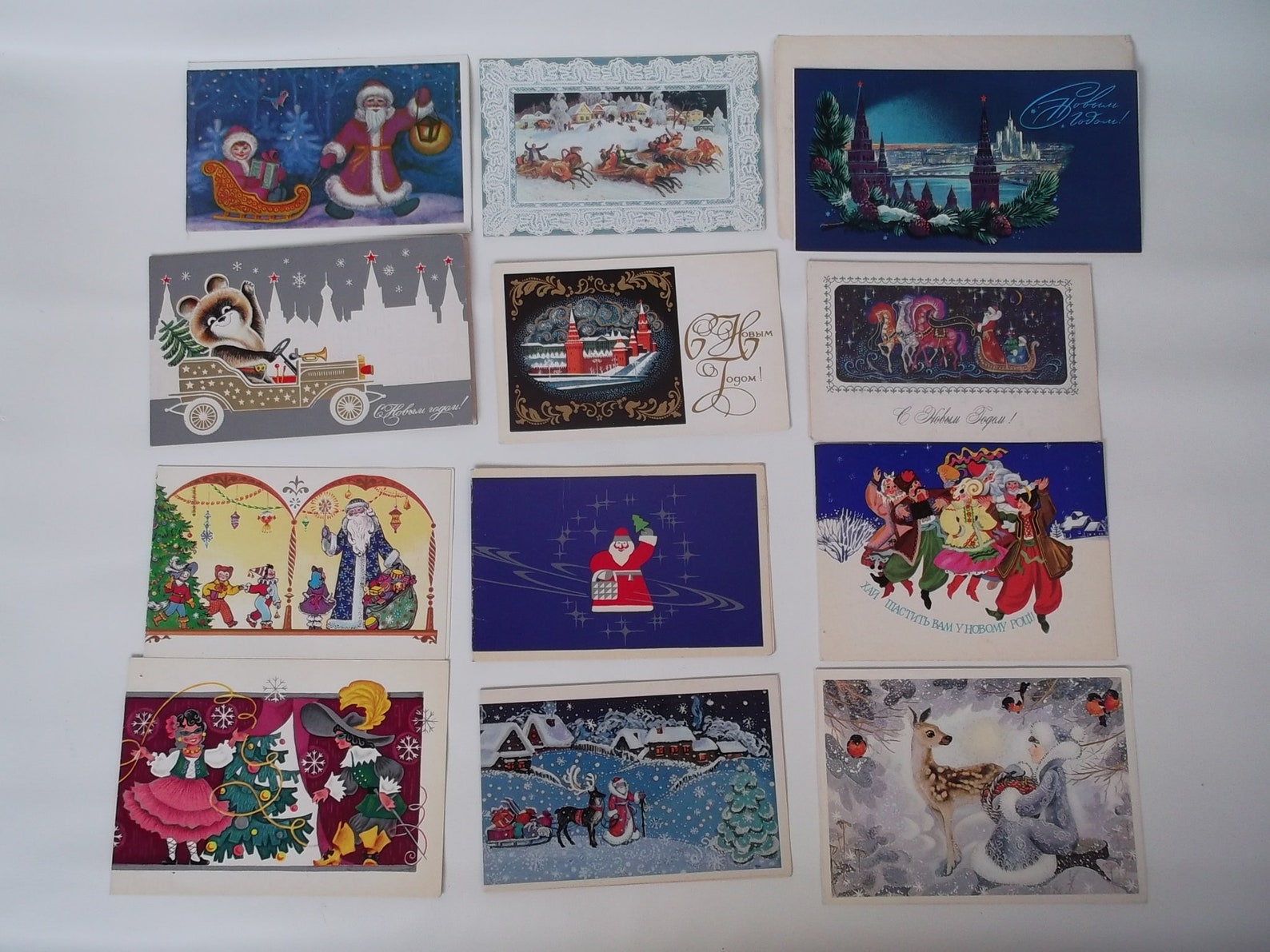 1980s Set of Greeting Christmas Vintage Postcards - Etsy