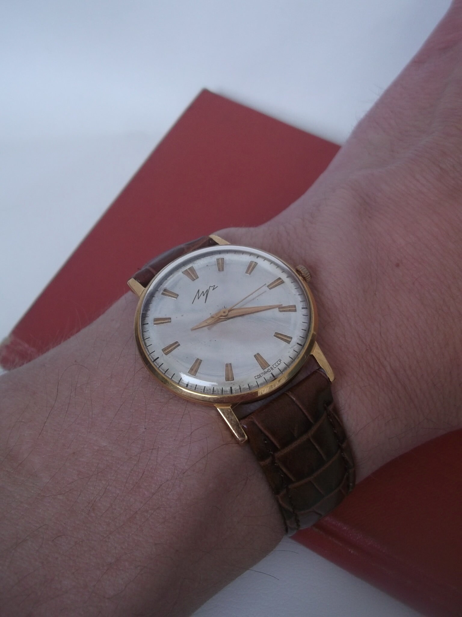 Ray Soviet Vintage Men's Watch With Brown Strap 1970's - Etsy