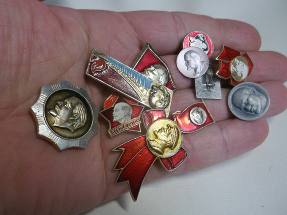 Soviet Vintage Propaganda Badges. Enameled Pins. Sovi… - Gem