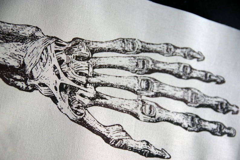 HAND SKELETON Screenprint Patch - Etsy