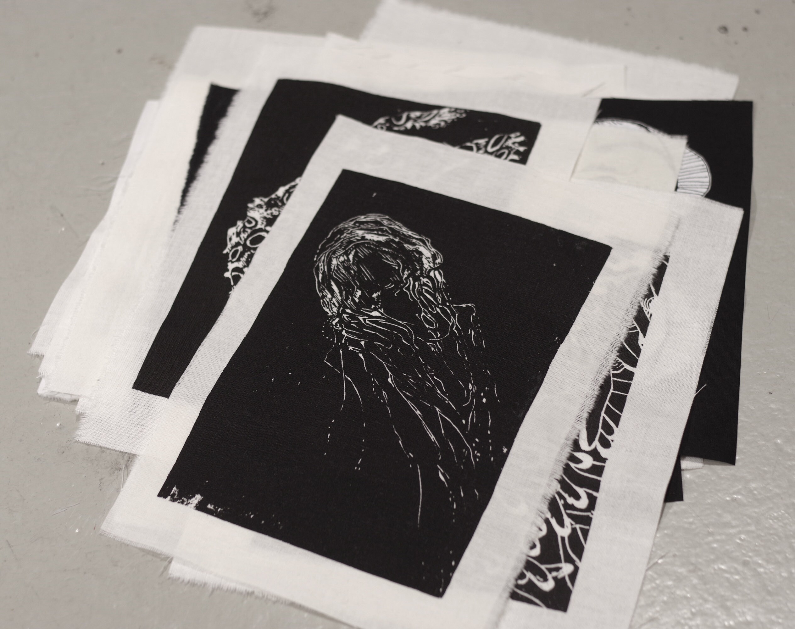 JELLYFISH MEDUSA Screenprint Patch on White Cotton | Etsy UK