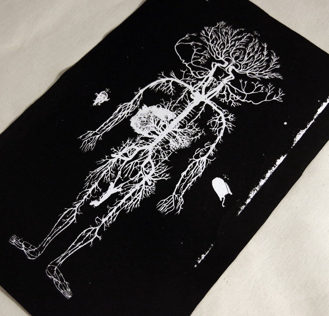 CIRCULATORY SYSTEM Anatomical Screenprint Patch Black Cotton - Etsy