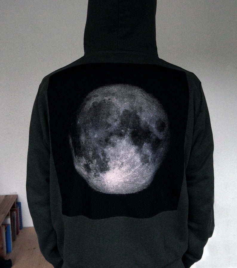 FULL MOON Back Patch Screenprint on Black Cotton | Etsy