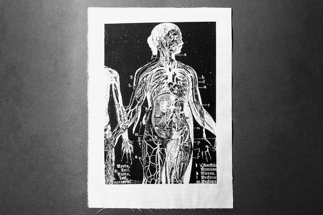 BODY ANATOMIC Screenprint Patch on White Cotton - Etsy