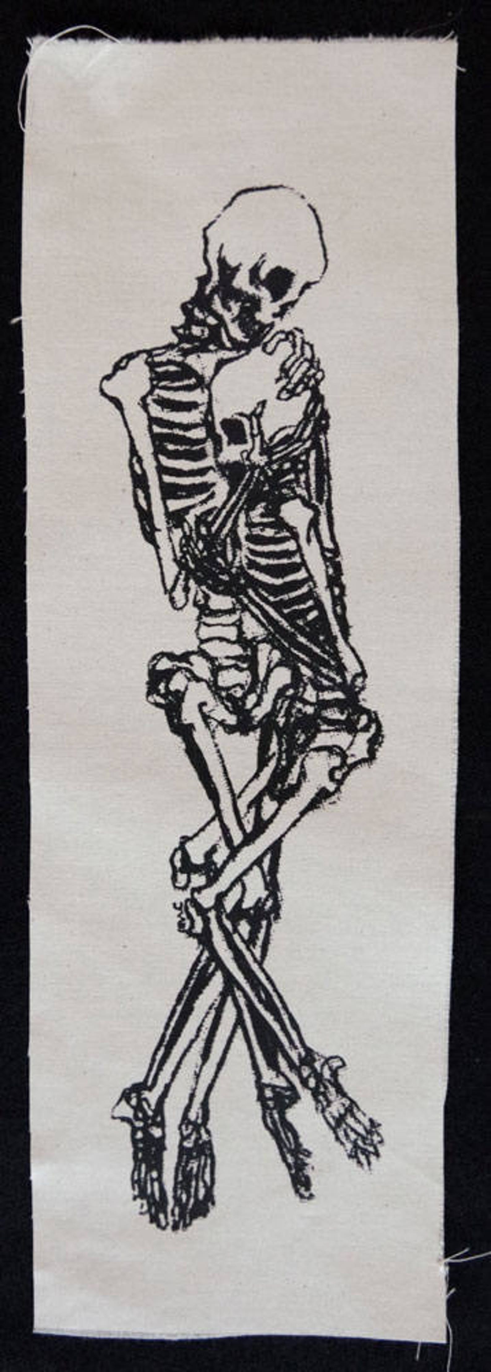 Screenprint SKELETON LOVERS Patch | Etsy