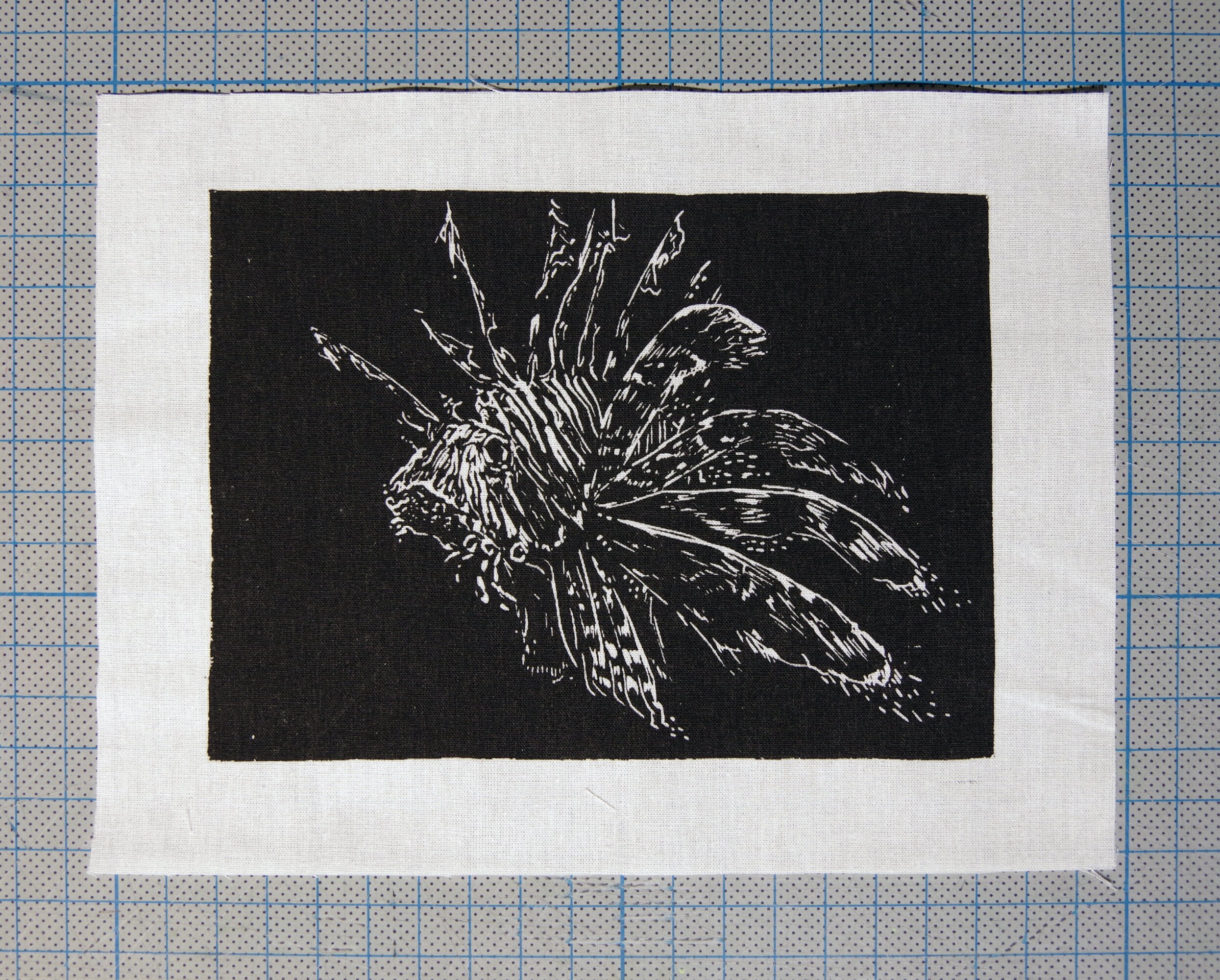 LION FISH Screenprint Patch on White Cotton - Etsy