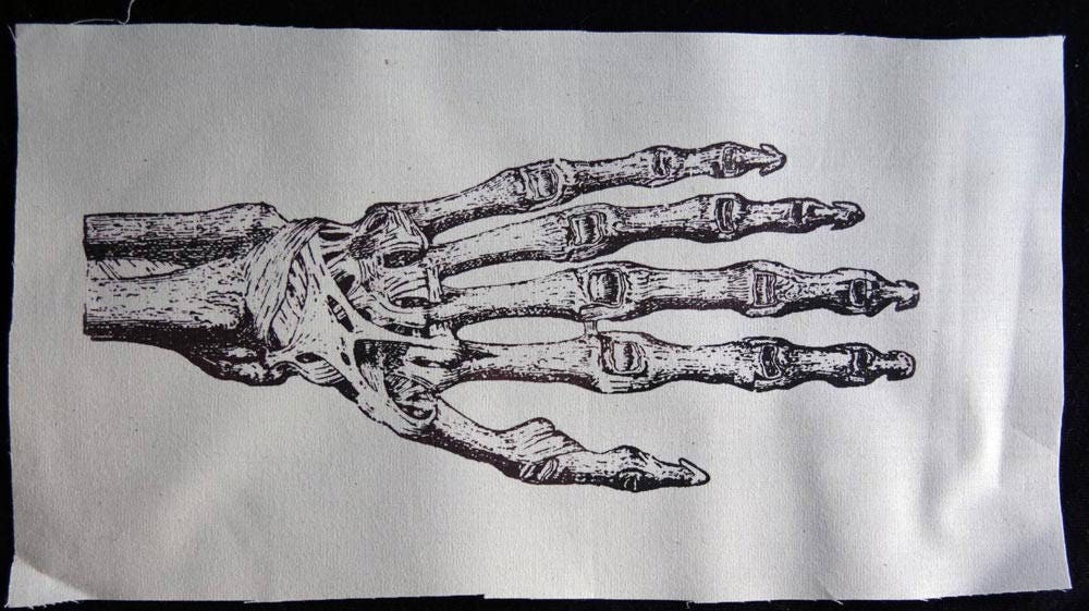HAND SKELETON Screenprint Patch - Etsy