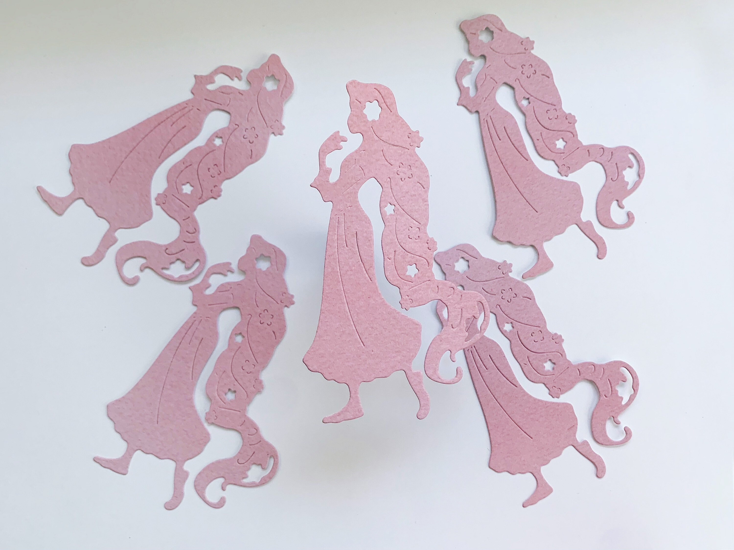 Set. of 12 Princess Confetti, 4” Rapunzel Party Cutouts, Princess ...