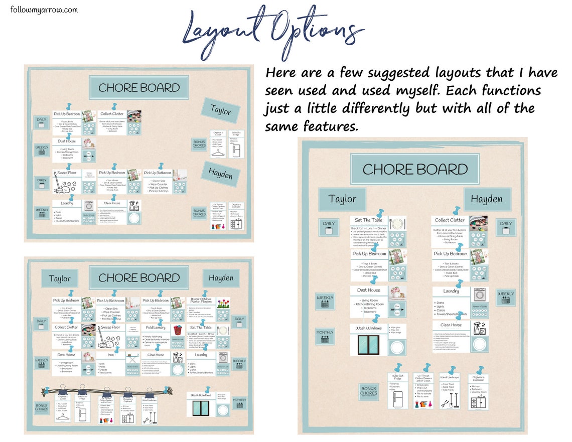 Complete Chore Board Printable Pack - Coral / Peach / Salmon / Orange ...