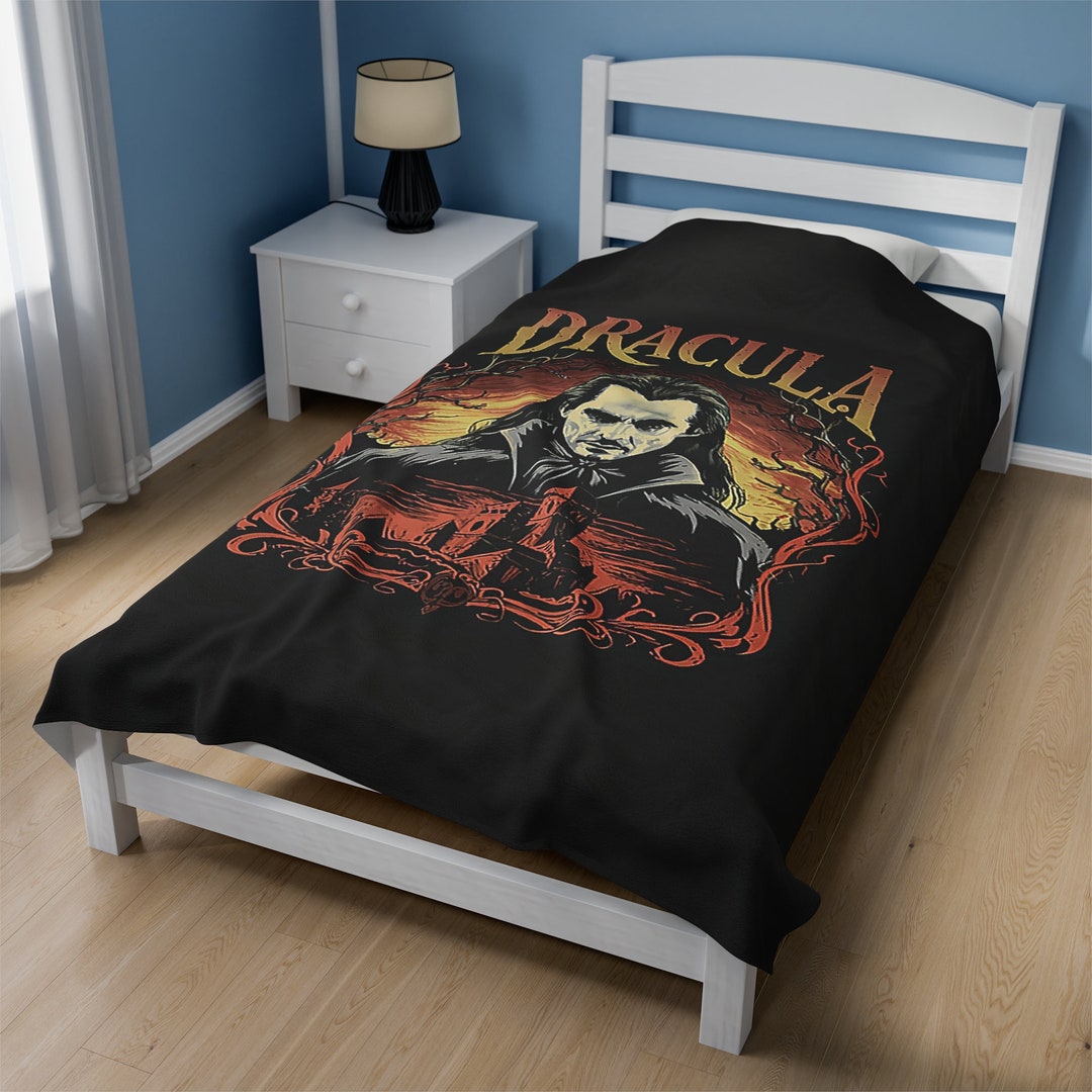 Gothic Dracula Velveteen Plush Blanket Victorian Home Decor With Spooky ...