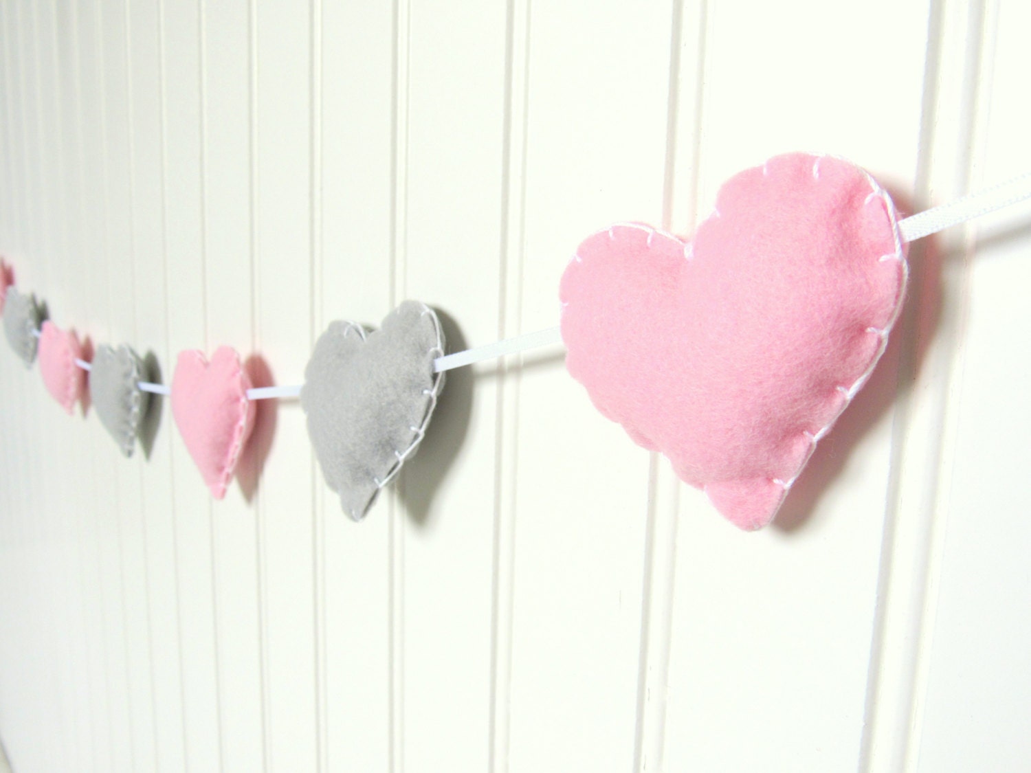 Valentine's Day Heart Banner / Garland / Bunting Pink - Etsy