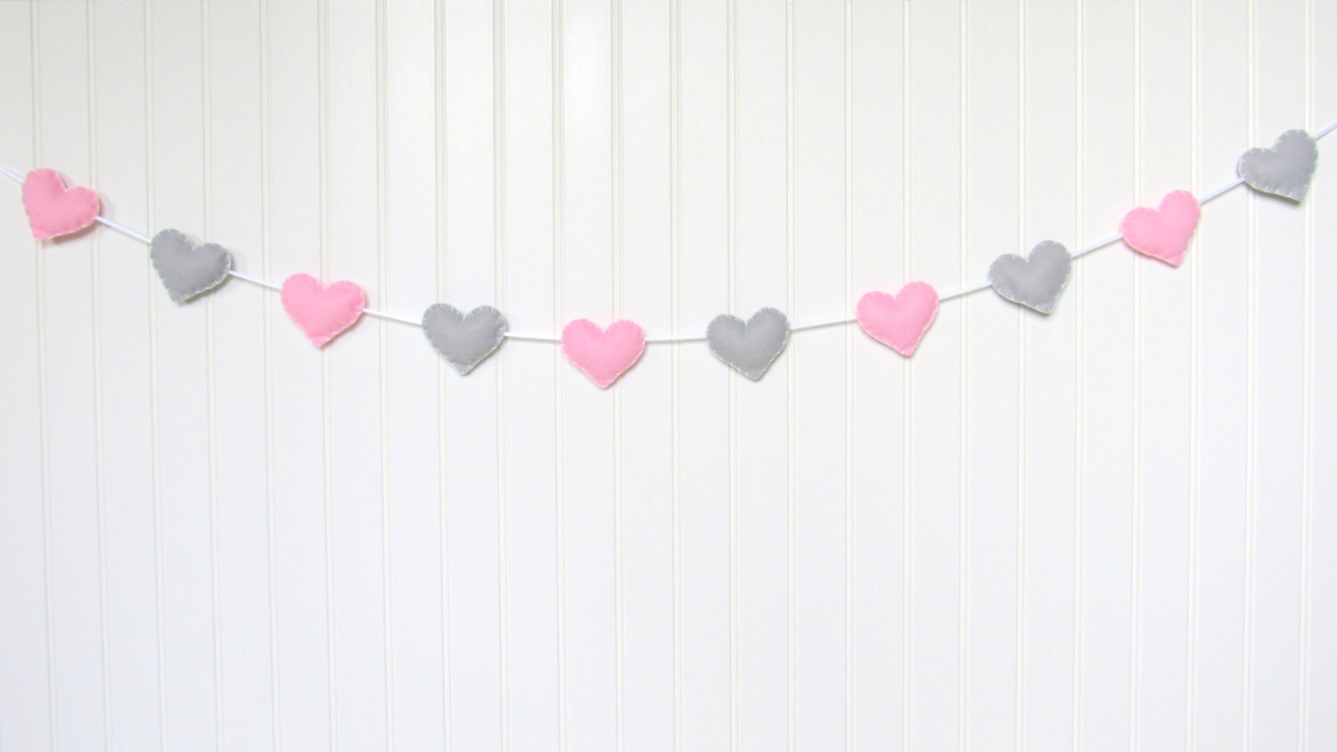 Valentine's Day Heart Banner / Garland / Bunting Pink - Etsy