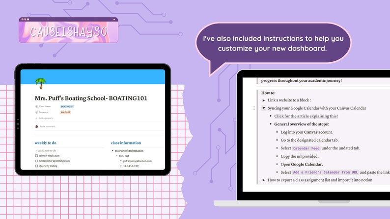 Notion School/ College Dashboard Template - Digital Planning - Student Planning - Academic ...