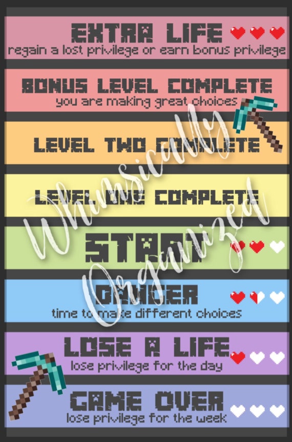 Behavior Chart Video Game Themed - Etsy