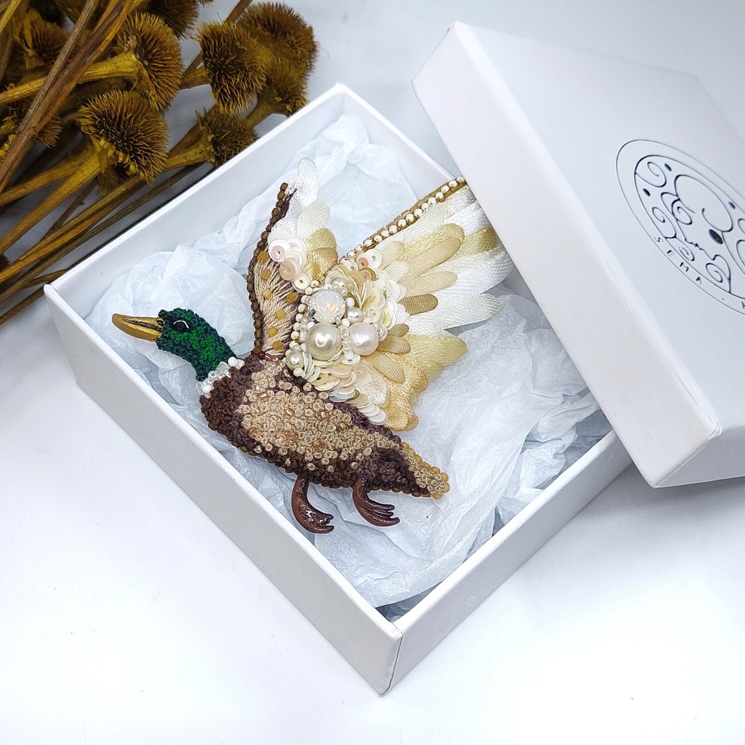 Embroidery Duck Brooch,exclusive Lapel Pin,duck Embroidery Design ...