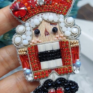 Embroidered Christmas Brooch, Design Nutcracker , Handmade Nutcracker ...