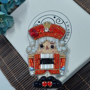 Embroidered Christmas Brooch, Design Nutcracker , Handmade Nutcracker ...