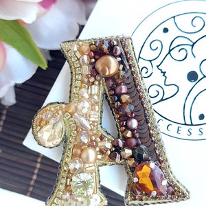 Personalized Letter Brooch,embroidered Letter A,custom Letter Brooch ...