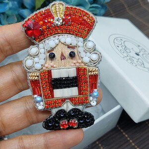 Embroidered Christmas Brooch, Design Nutcracker , Handmade Nutcracker ...