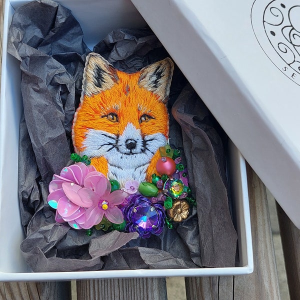 Fox Brooch - Etsy