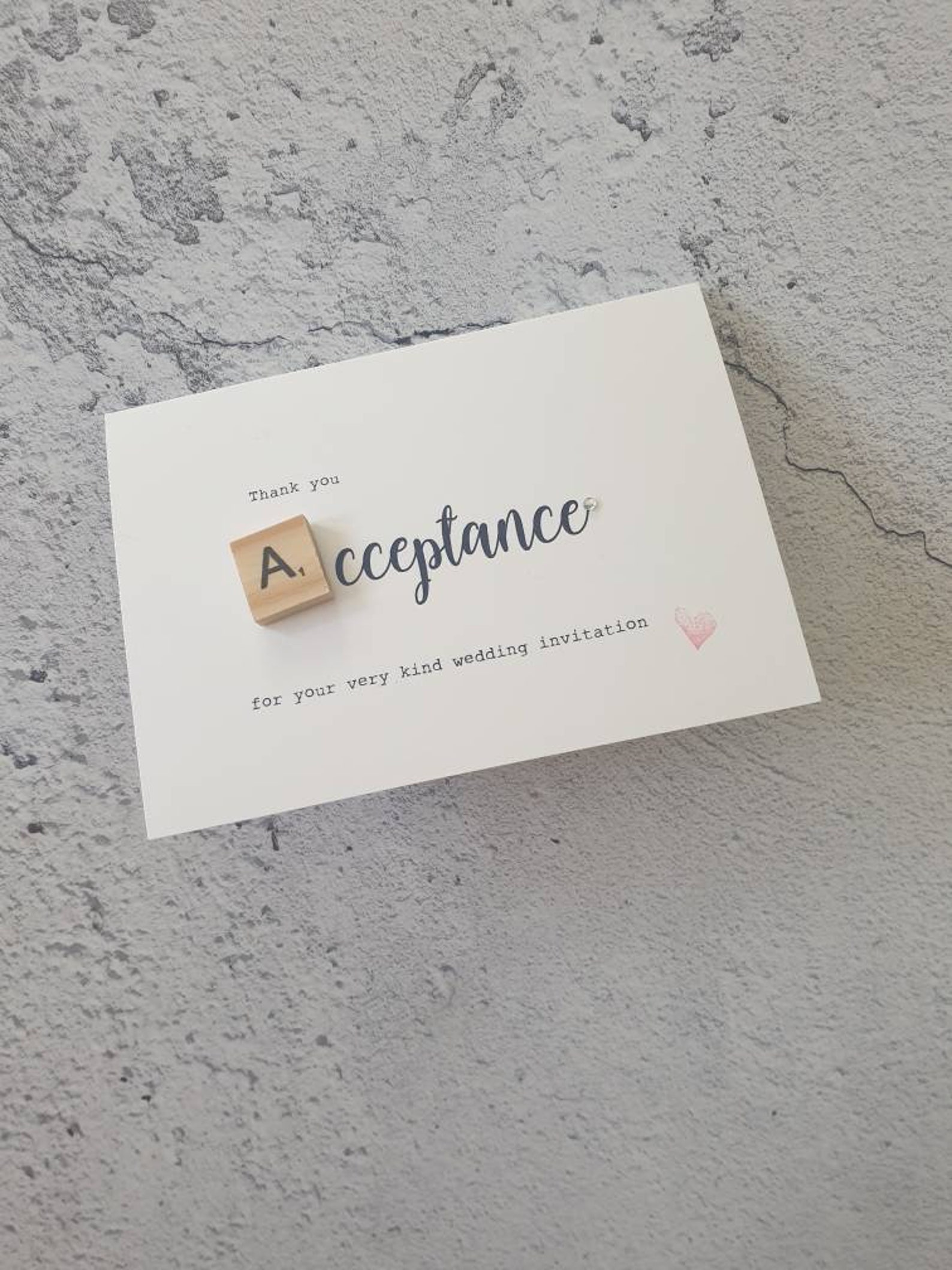 Wedding Acceptance Card - Acceptance Card - Wedding Invite RSVP - Reply ...