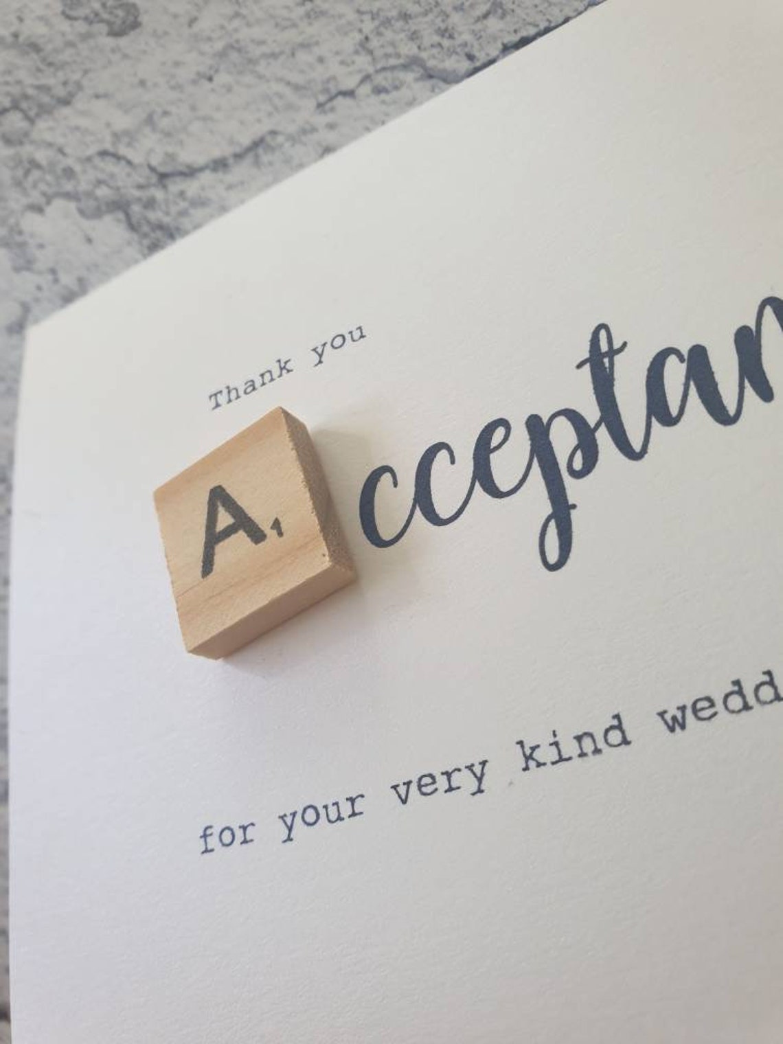 Wedding Acceptance Card - Acceptance Card - Wedding Invite RSVP - Reply ...