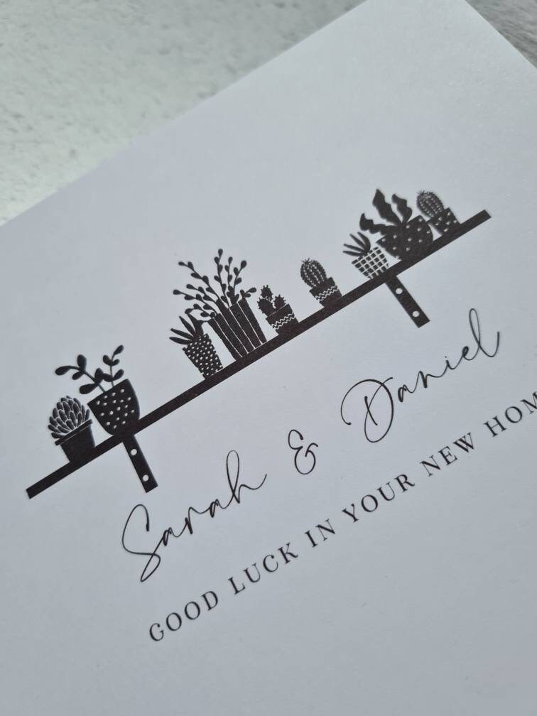 New Home Card - Personalised New Home Card - First Home Card - Pot ...