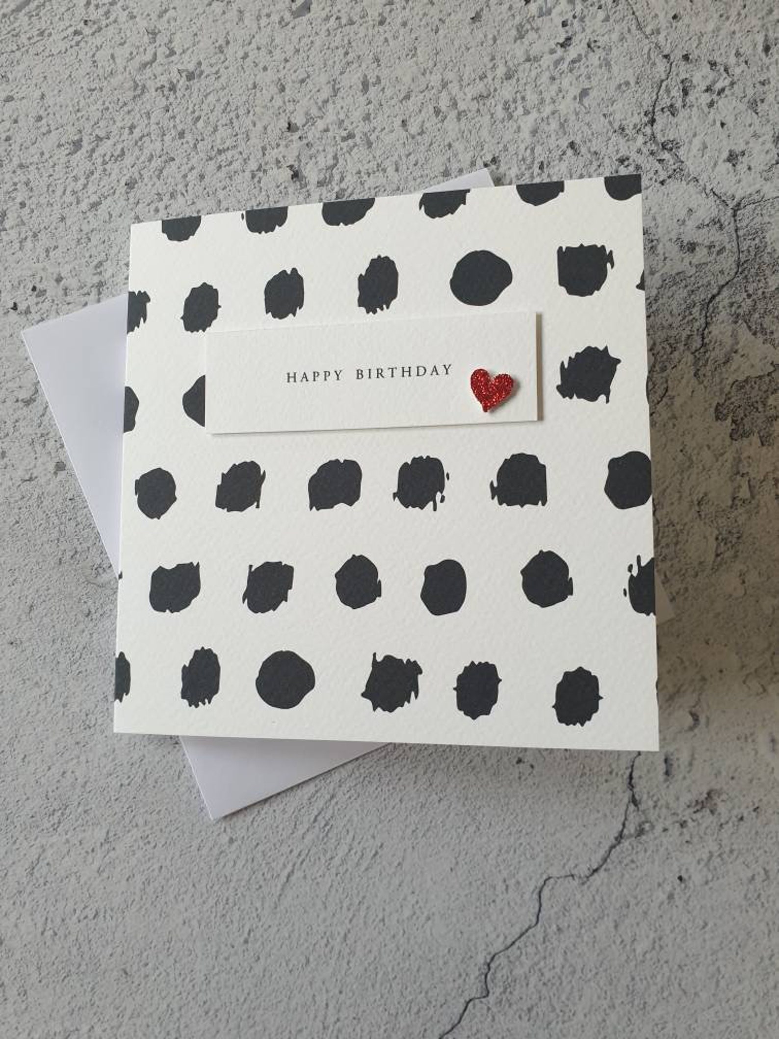 Happy Birthday Card - Contemporary Birthday Card - Monochrome Card ...