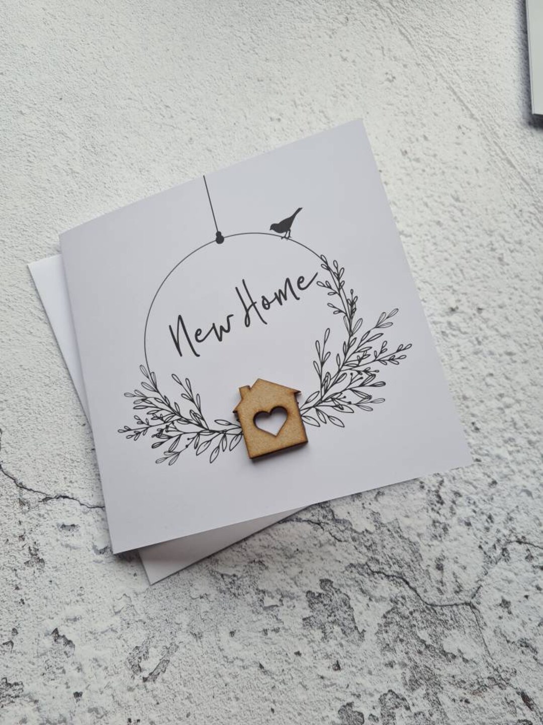 New Home Card - Personalised New Home Card - First Home Card - Wreath ...