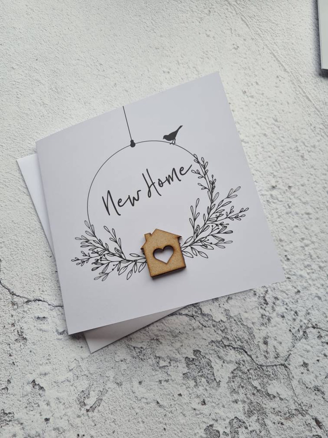 New Home Card - Personalised New Home Card - First Home Card - Wreath ...