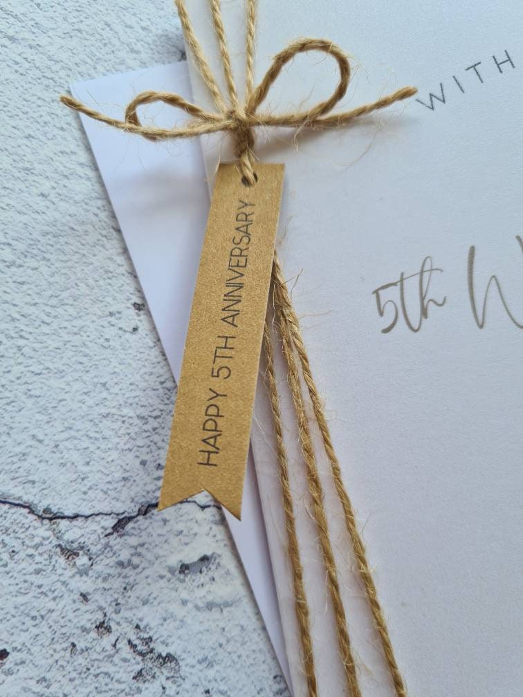 Anniversary Card 5 Year Anniversary Card Wood Anniversary - Etsy UK