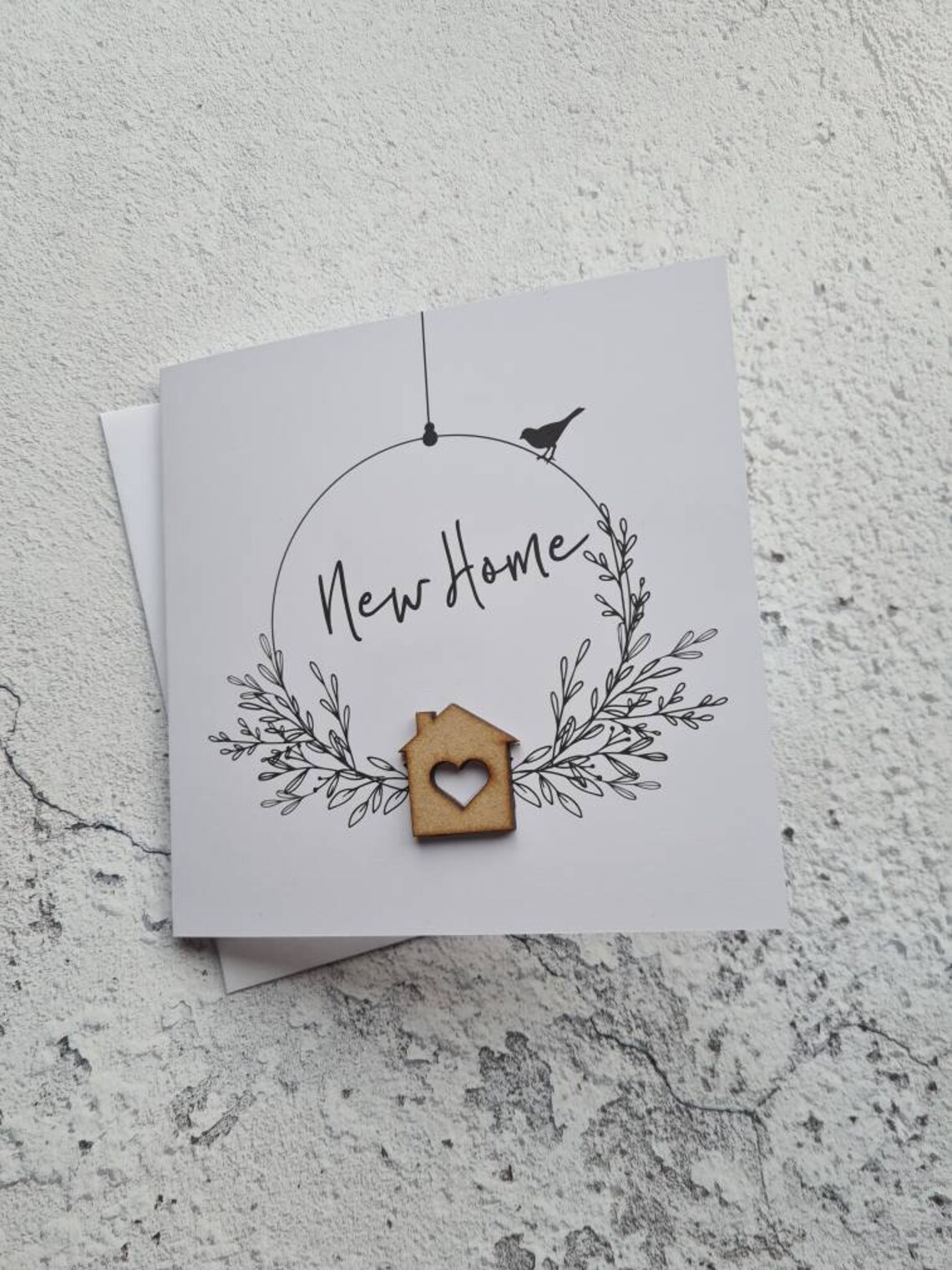 New Home Card - Personalised New Home Card - First Home Card - Wreath ...