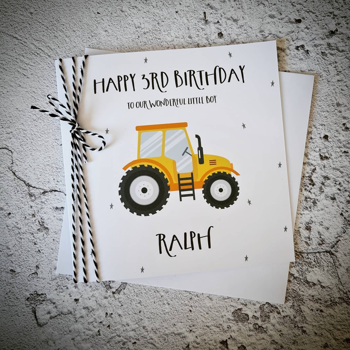 Tractor Birthday Card Birthday Card Children's | Etsy