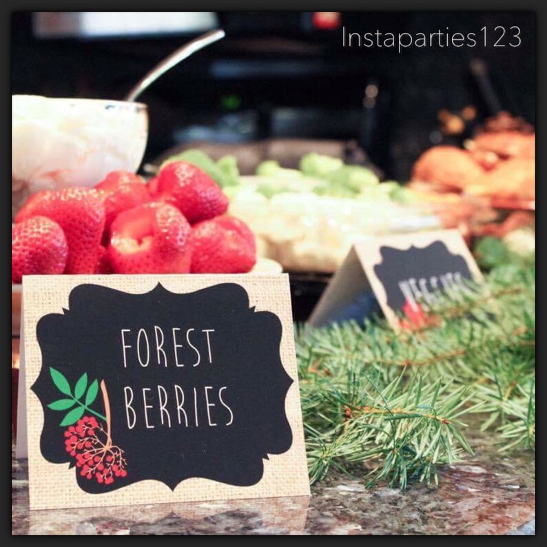 Woodland Forest Food Name Cards Instant Download Set of 10 - Etsy