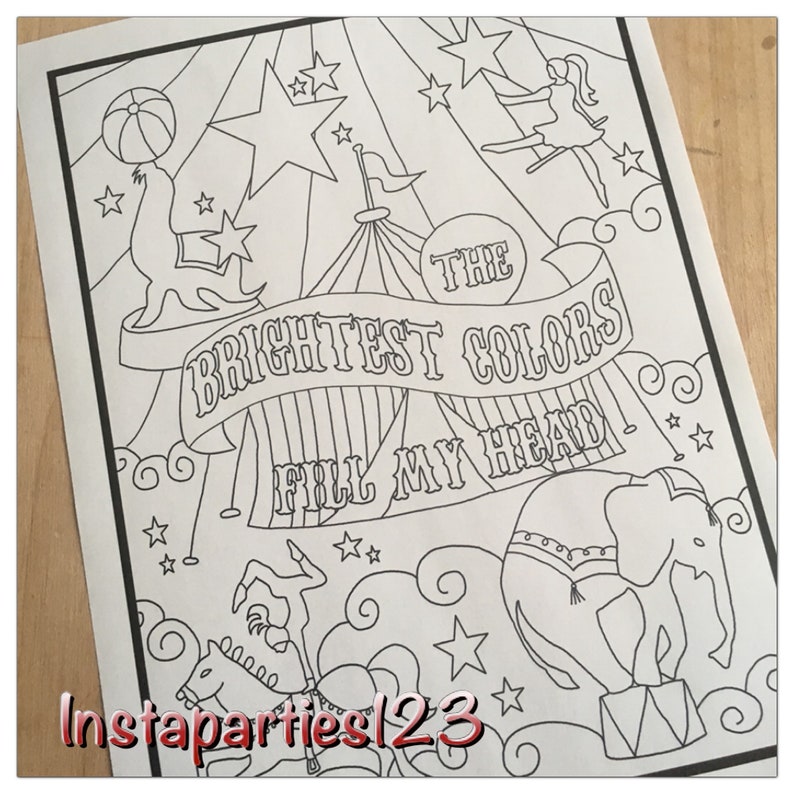 DIGITAL Circus Color Page Instant Download PDF File Greatest Show Big ...