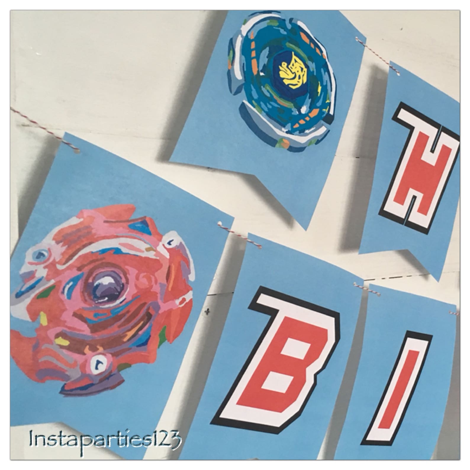 Digital Beyblade Happy Birthday Party Banner Decoration Bey Blade Decor ...