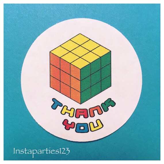 Digital Rubiks Cube Circle Thank You Tag Instant Download Pdf | Etsy
