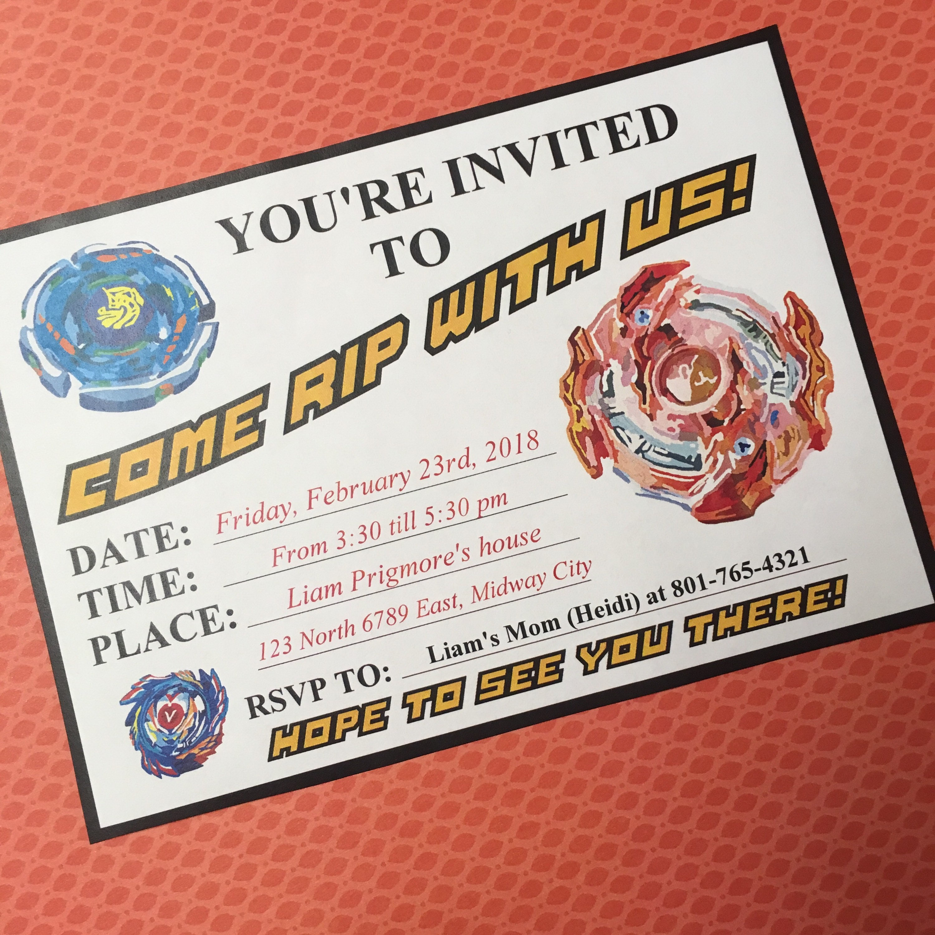 Digital Beyblade DIY EDITABLE Birthday Party Invitation PDF Instant ...