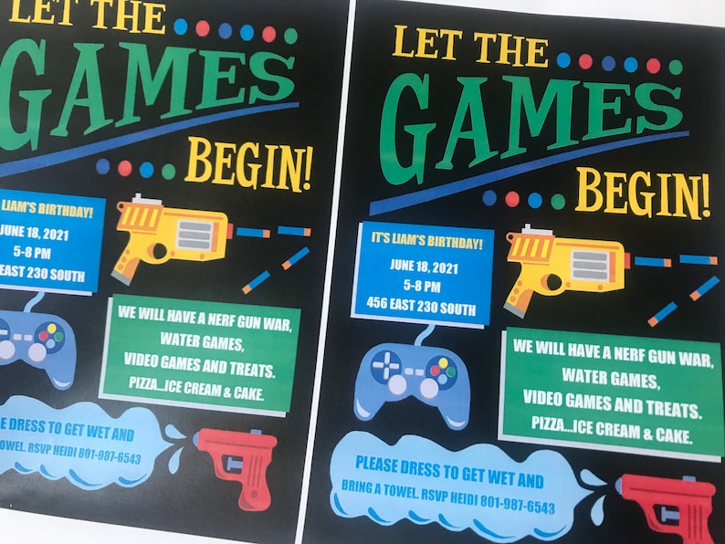Printable Game Party Invitation DIY Editable DIGITAL Instant - Etsy