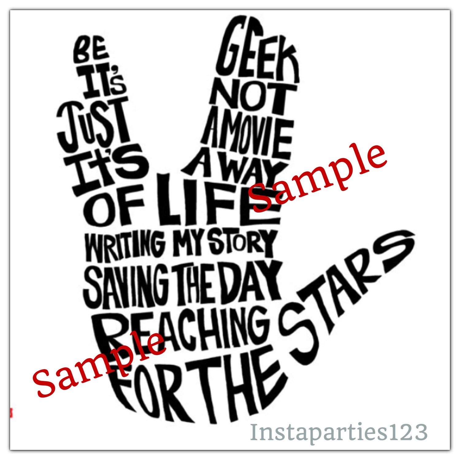 DIGITAL Geek Star Trek Spock Hand Digital Art Sign Instant - Etsy