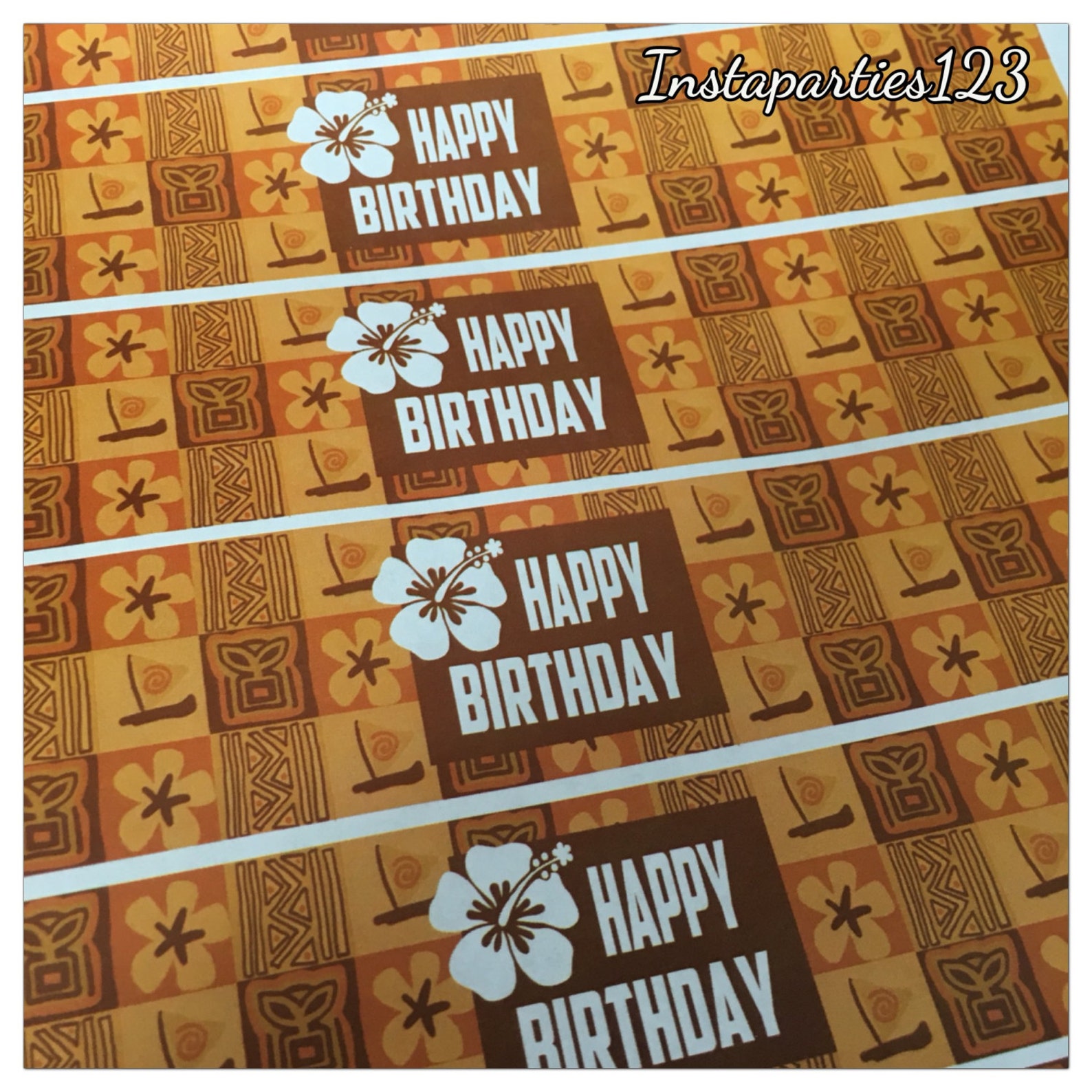 DIGITAL Polynesian Tropical Happy Birthday Water Bottle Labels - Etsy