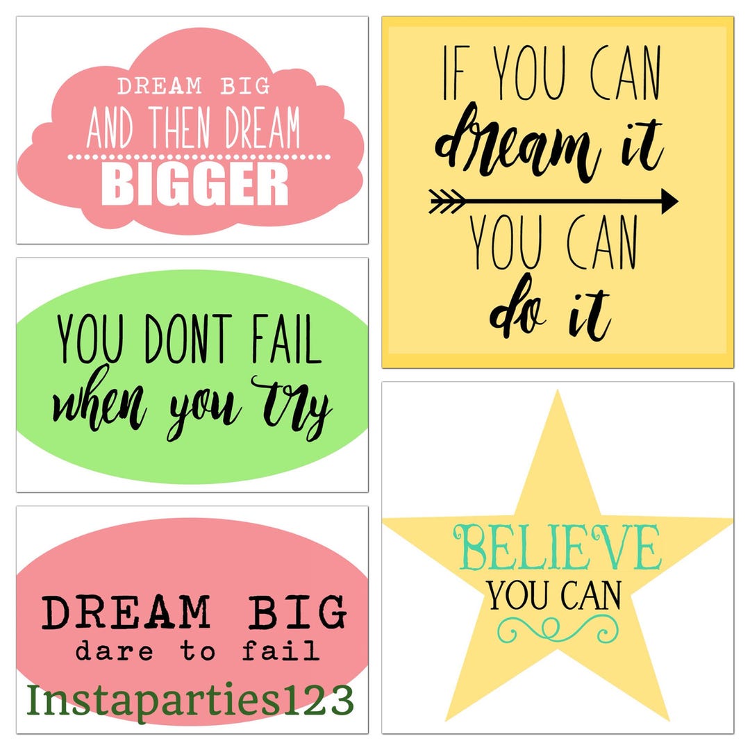 DIGITAL Dream Big Photo Booth Props Sayings 21 Files Instant Downloads ...