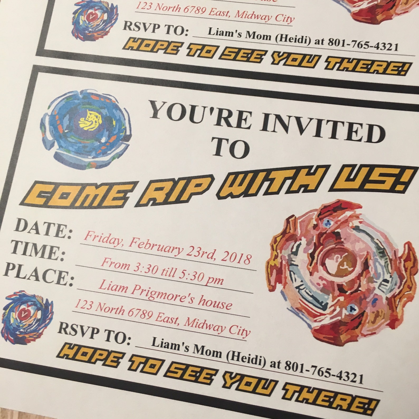 Digital Beyblade DIY EDITABLE Birthday Party Invitation PDF Instant ...