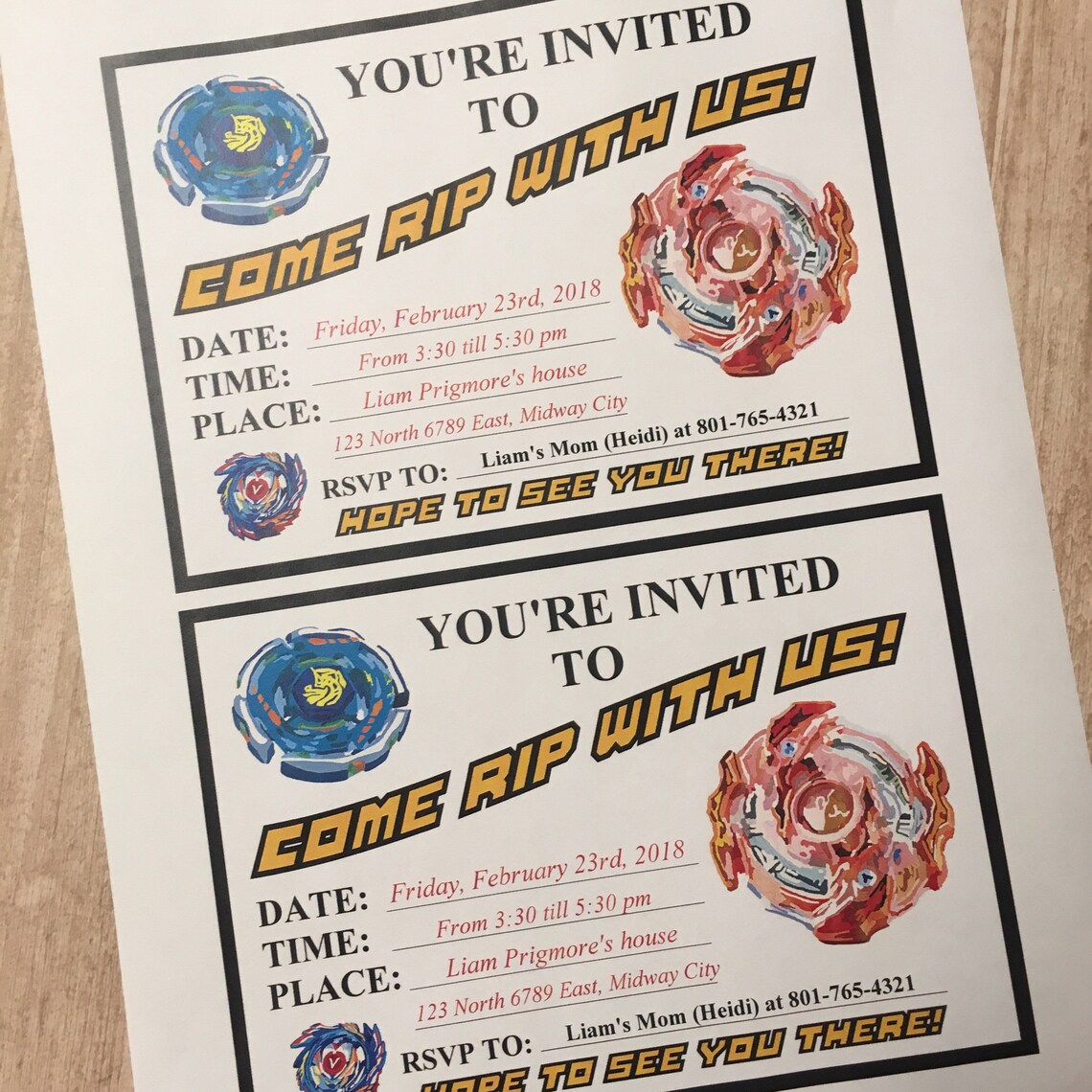 Digital Beyblade DIY EDITABLE Birthday Party Invitation PDF Instant ...